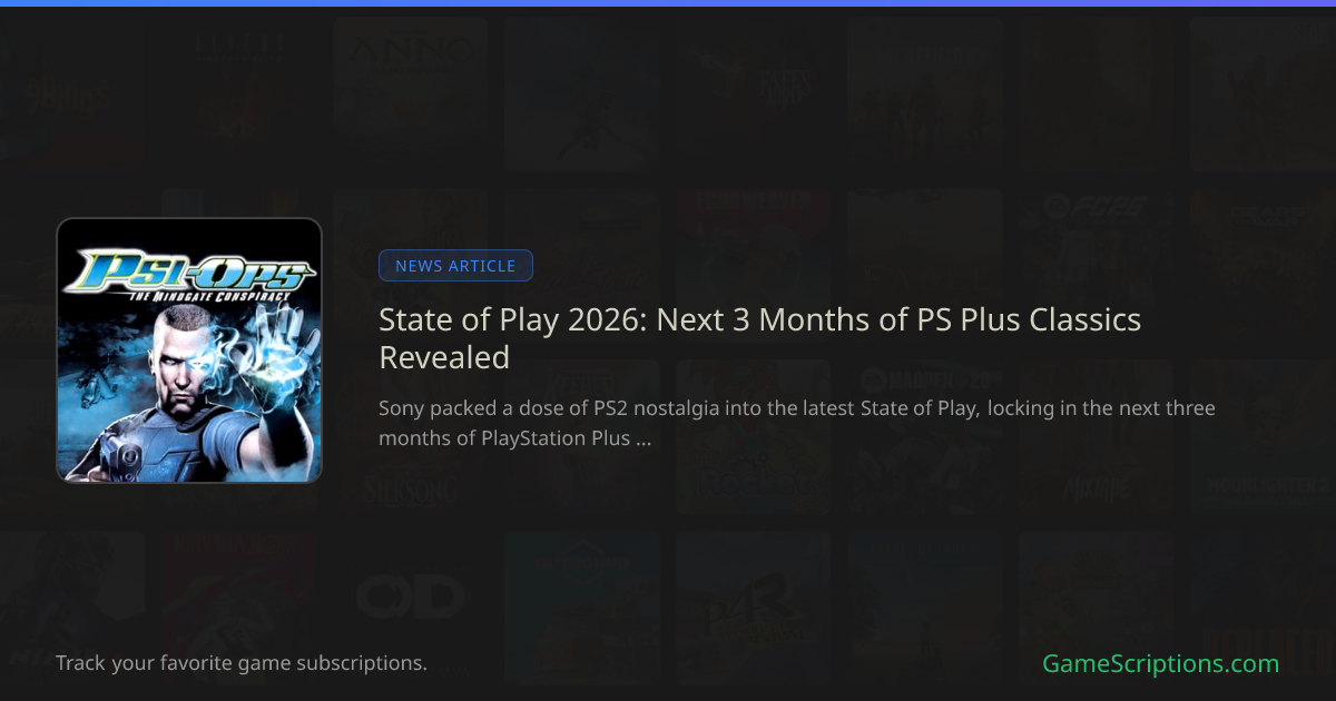 State of Play 2026: Next 3 Months of PS Plus Classics Revealed ...
